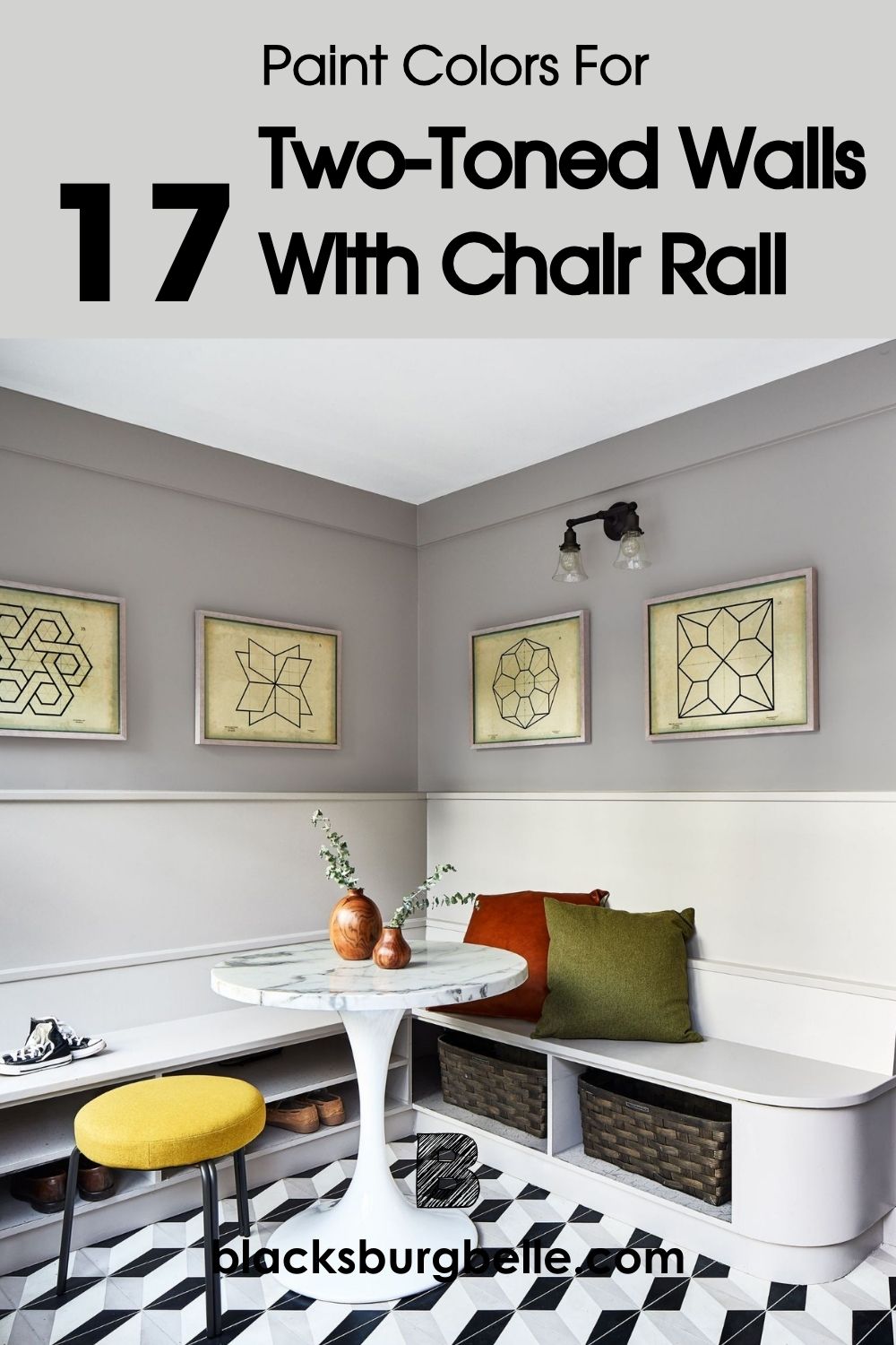 17 Paint Colors For Two-Toned Walls With Chair Rail